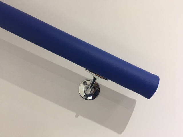 blue leather handrail - Hide and Stitch